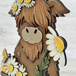 Standing Highland Cow Spring Daisy File SVG, Glowforge, Flower, Farm ...