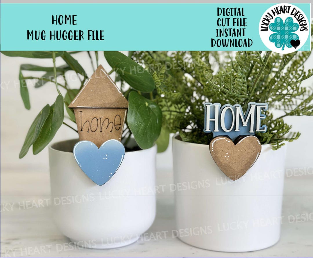 Home Mug Hugger File SVG, Glowforge Tiered Tray, Tray Decor, Heart ...