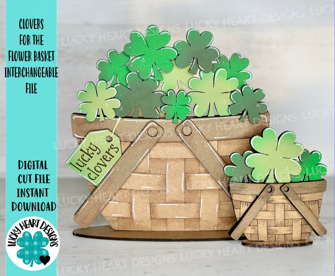 Clovers for the Flower Basket Interchangeable File SVG, St. Patrick's ...