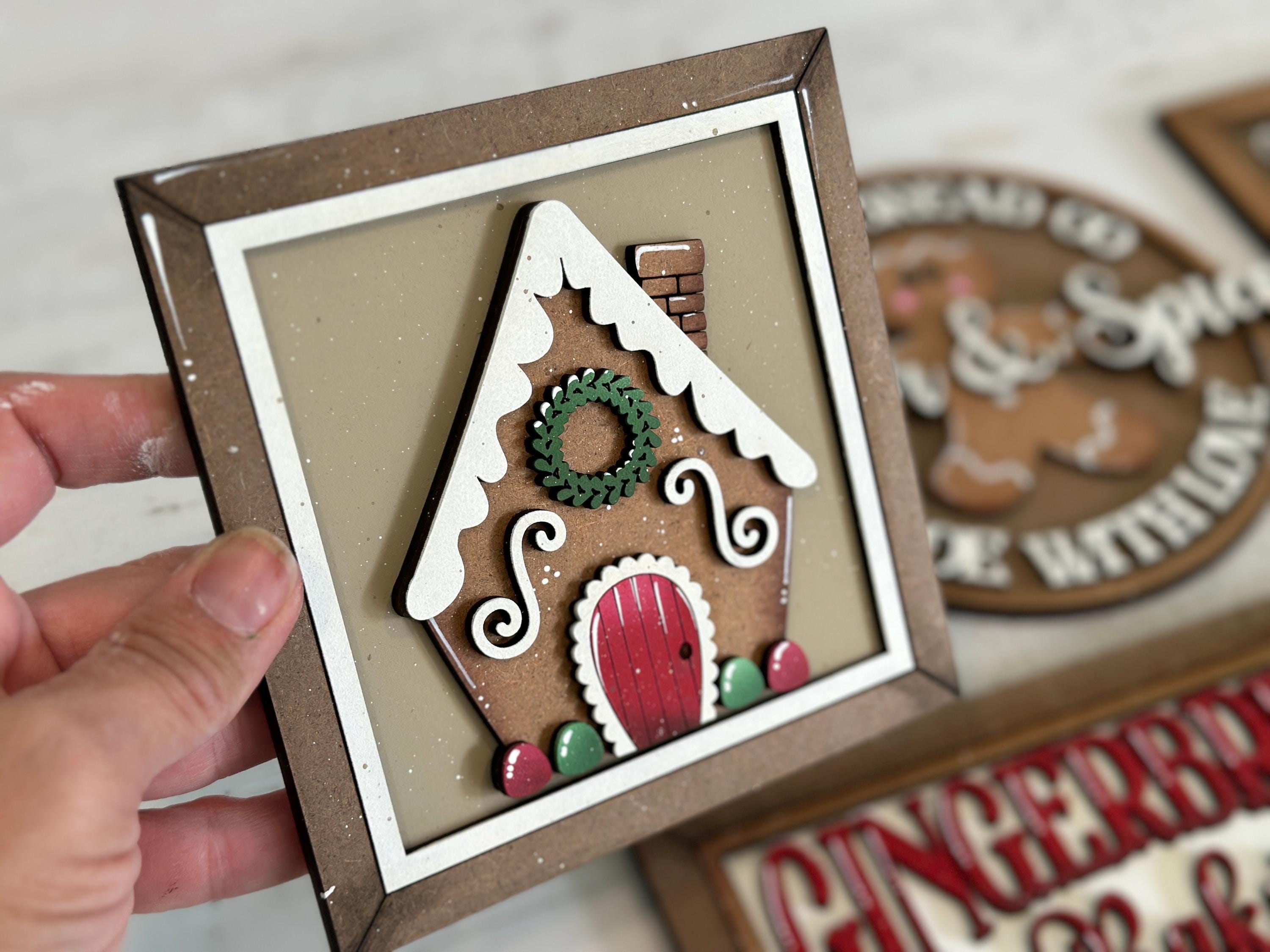Gingerbread Sign Bundle Set File SVG, Glowforge, House, Man, Bakery ...