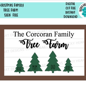 Christmas Family Tree Farm Sign File SVG, Glowforge ...