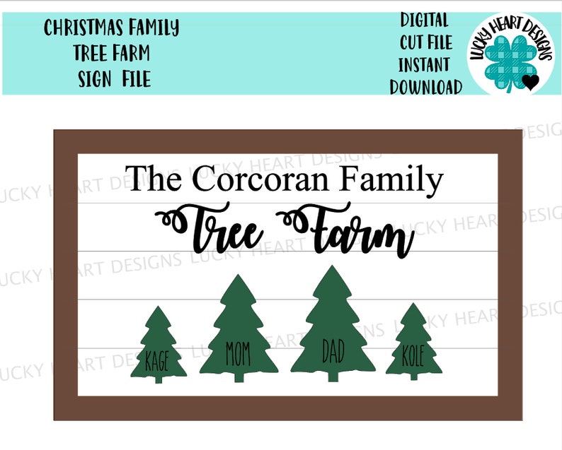 Christmas Family Tree Farm Sign File SVG Glowforge - Etsy