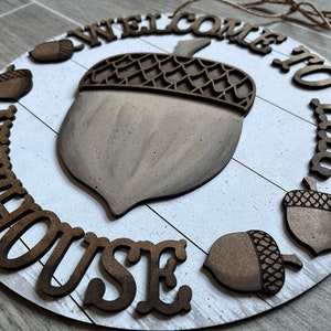 Welcome to the Nuthouse Acorn Door Hanger File SVG, Glowforge ...