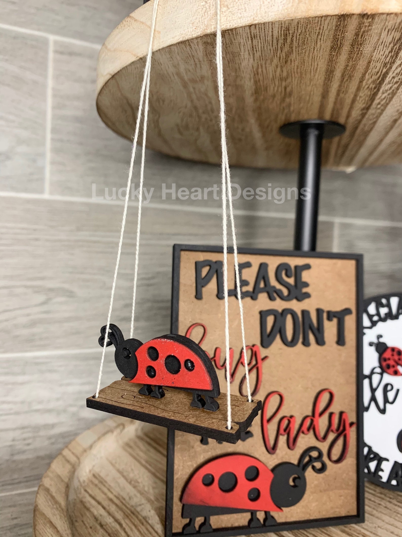 Ladybug Tiered Tray File SVG Glowforge Tier Tray Summer - Etsy