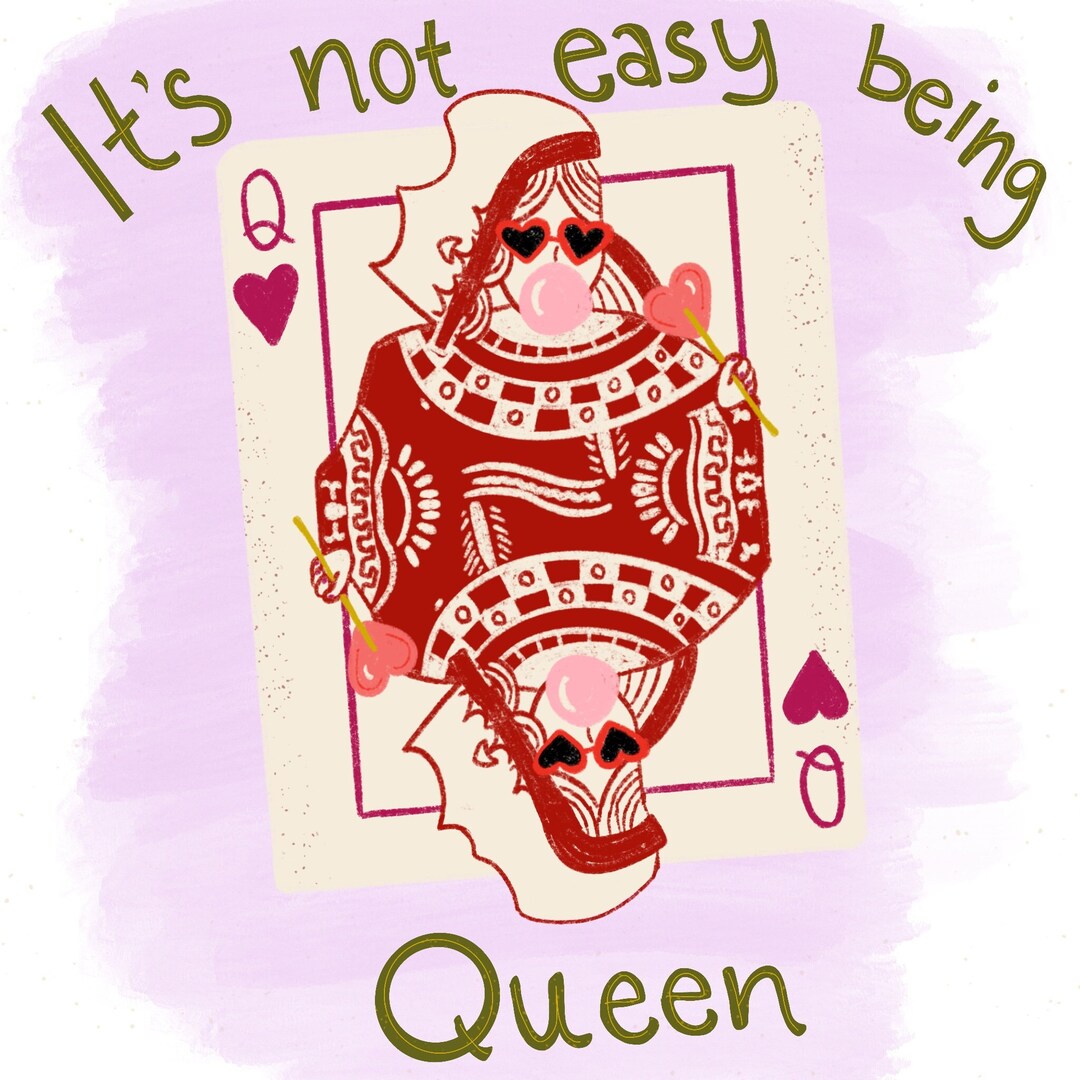 Queen of Hearts Valentines Day Card - Etsy