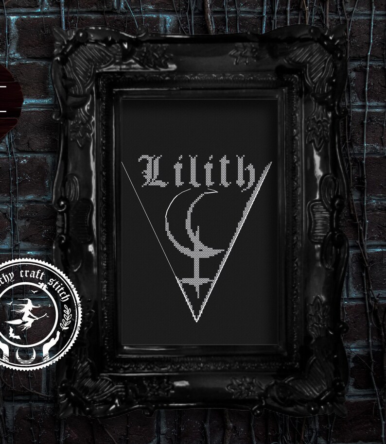 Satans wife Lilith Occult cross stitch pattern Horror | Etsy