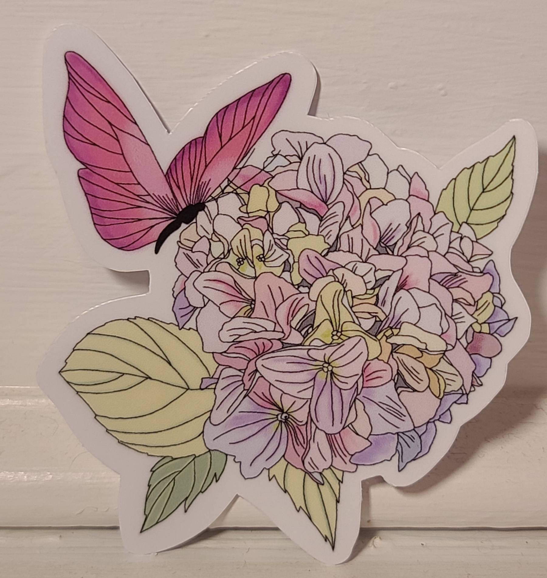 Hydrangea Flower Sticker | Etsy