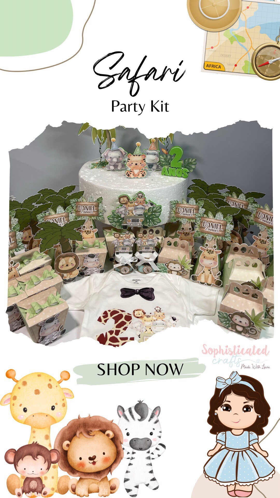 Safari Party Kit Treat Boxes Goodie Bag Birthday Party Favor ...