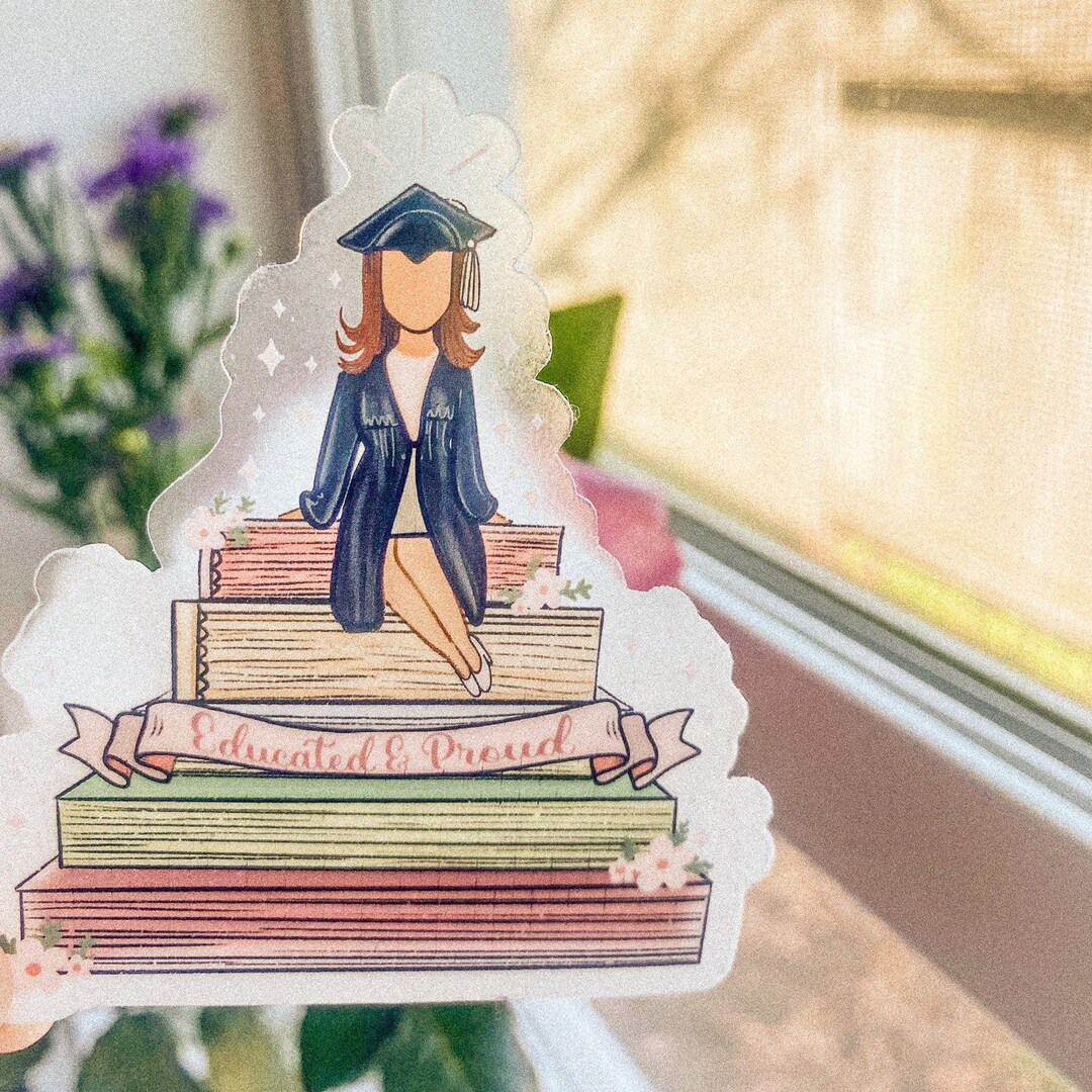 Clear Back-educated and Proud Graduation Sticker - Etsy