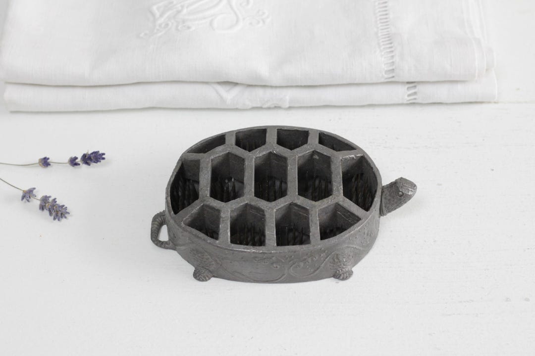 Antique French Tortoise Turtle Flower Frog, Cast Iron Sculpture Turtle ...