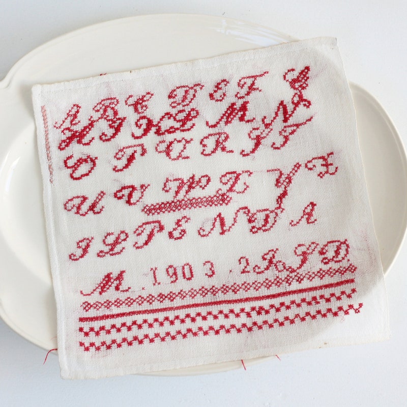 Red Sampler - Etsy