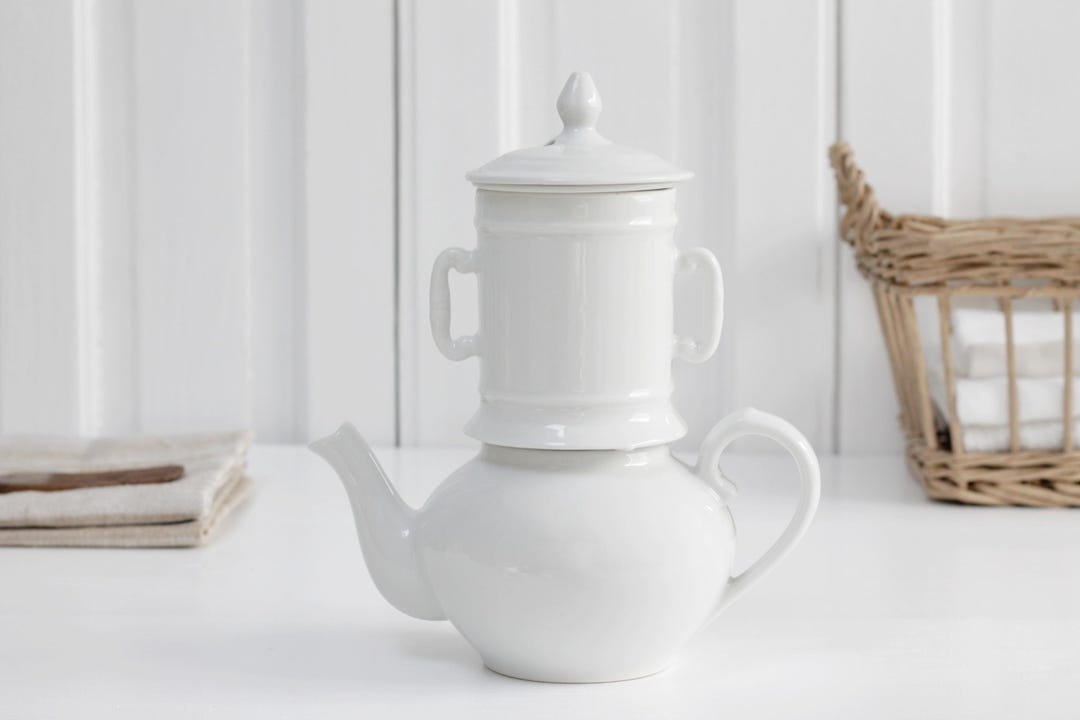 Vintage French Apilco 3 Piece Herbal Teapot Set, High Quality Porcelain ...