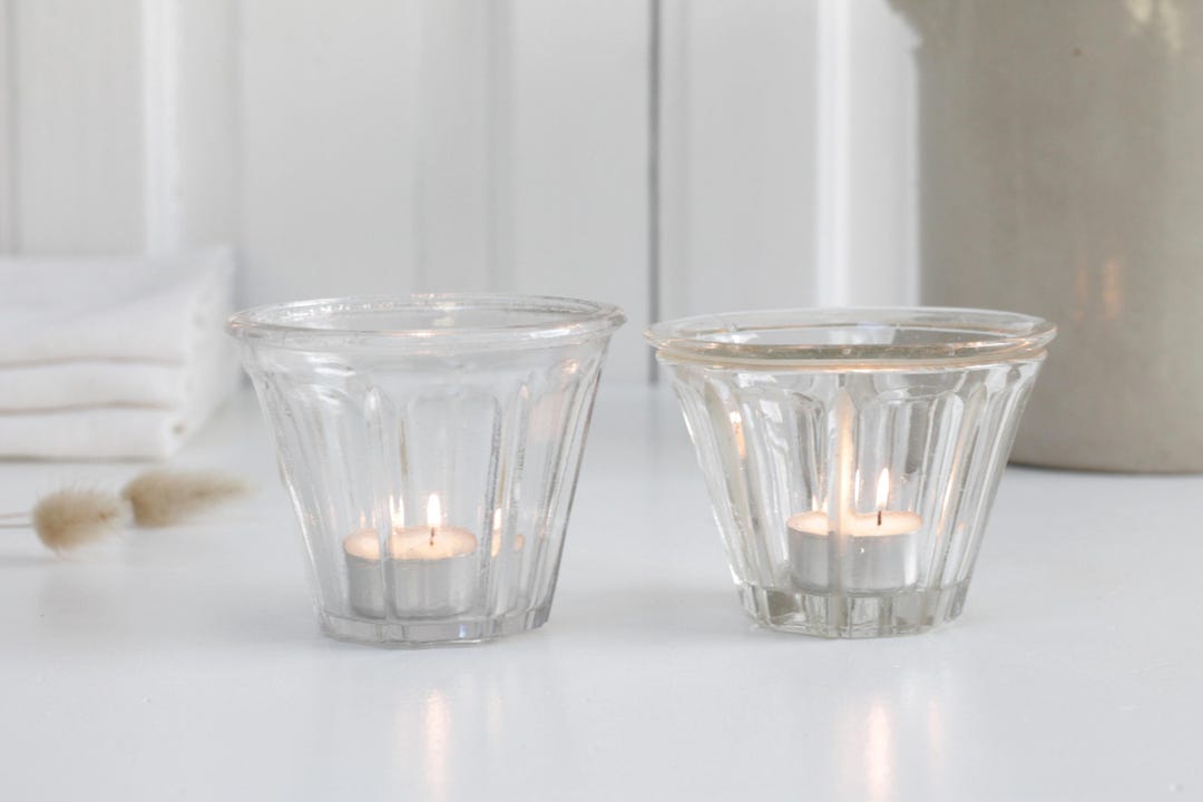 Set of 2 - Antique French Tapered Glass Confit Jam Jar, Conical Glass ...