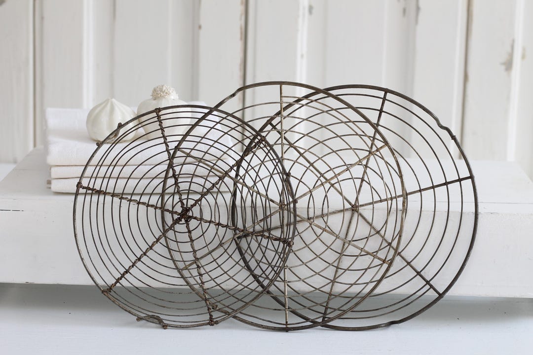 Set of 3 - Vintage French Metal Pie Cooling Rack in Small Sizes, Fil De ...