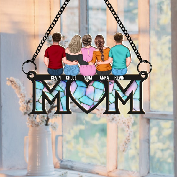 Personalized Suncatcher With Mom and Kids - Etsy