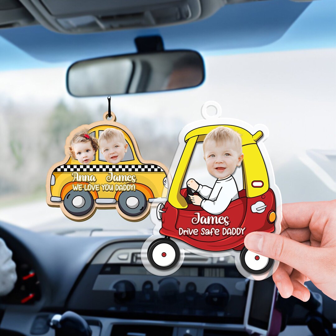 Custom Drive Safe Car Hanging, Father's Day Gift, Personalized Photo ...
