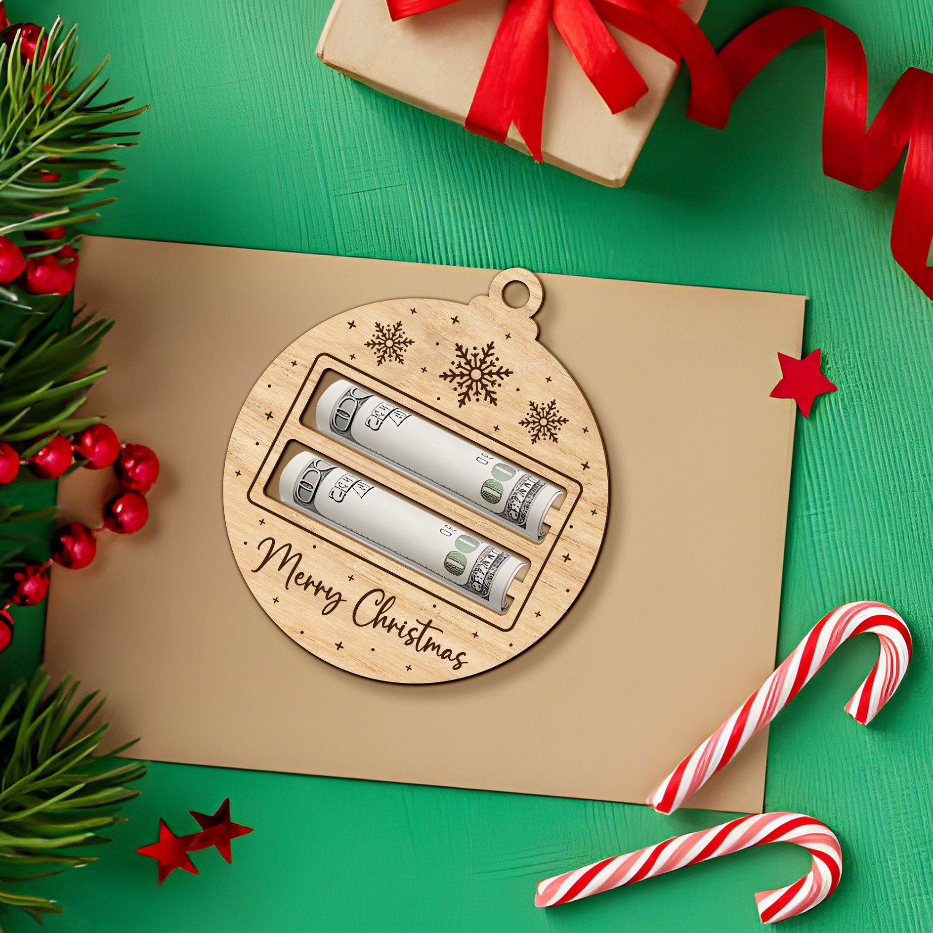 Custom Cute Money Holder Christmas Ornament, Here’s A Few Bucks for ...