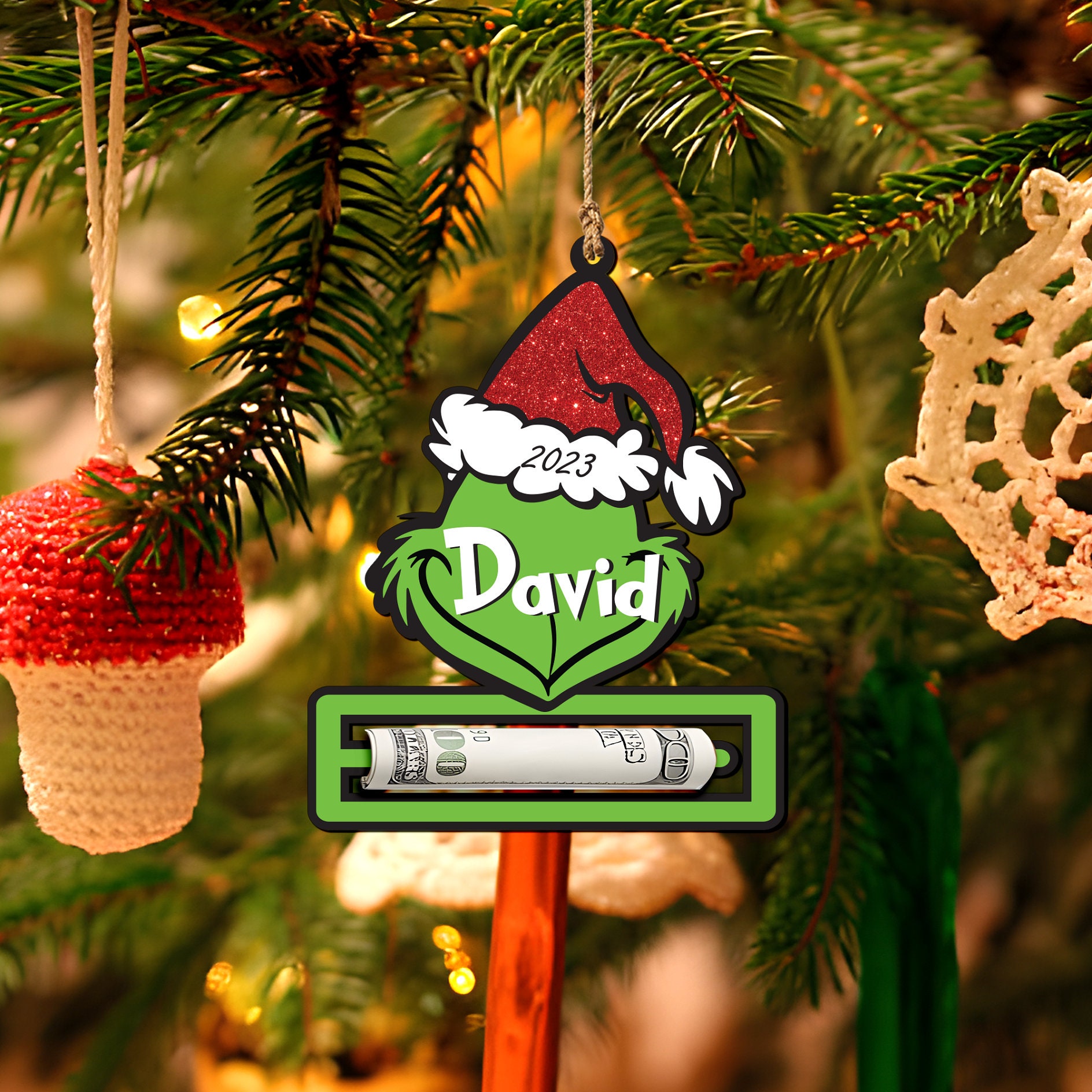 Heres A Few Bucks for Christmas, Custom Grinch Money Holder Christmas ...