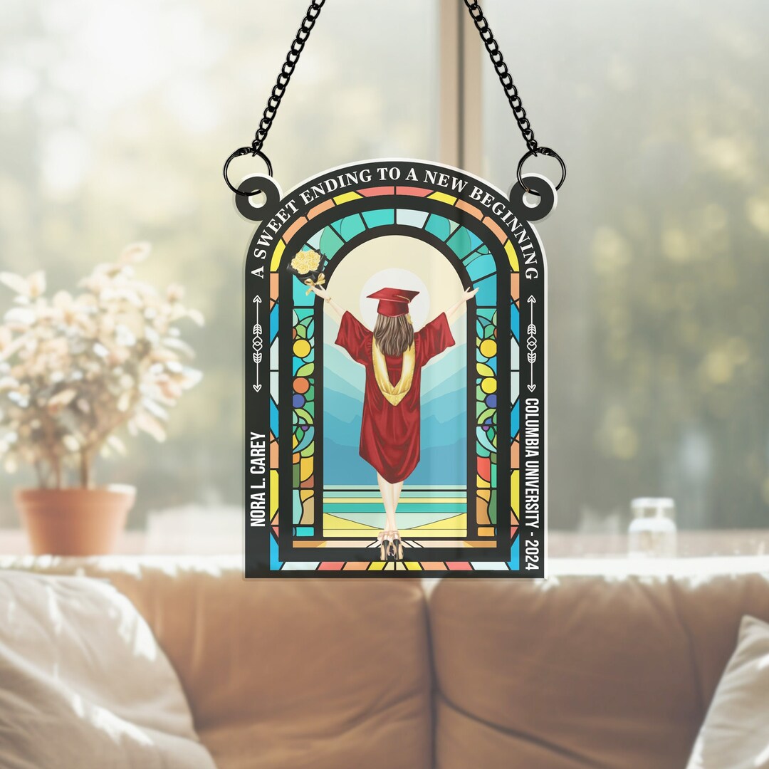 Personalized Window Hanging Graduation Suncatcher, Sweet Ending to New ...