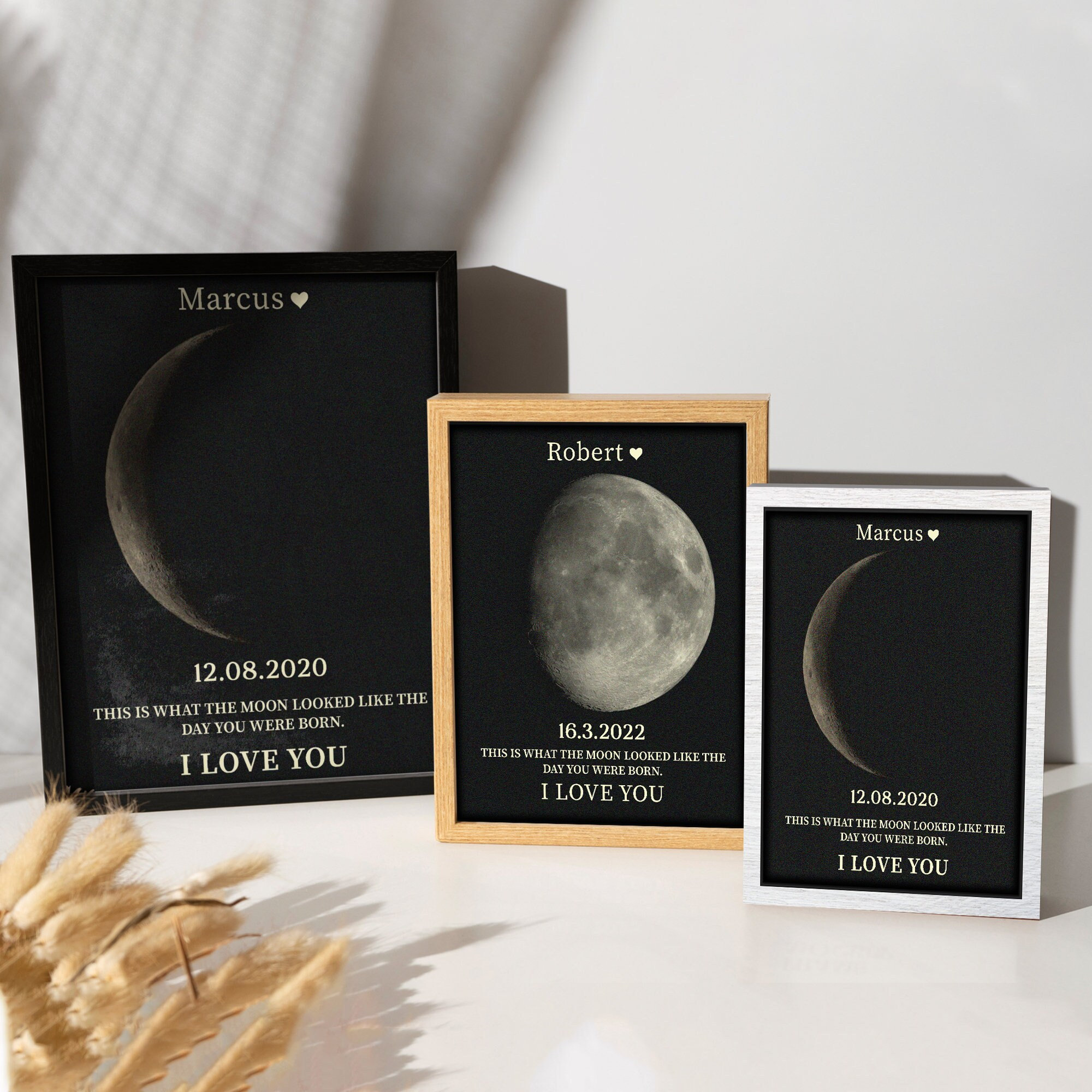 Custom Moon Phase Frame, Moon Phase Print Sign, Birthday Gift, Mothers ...