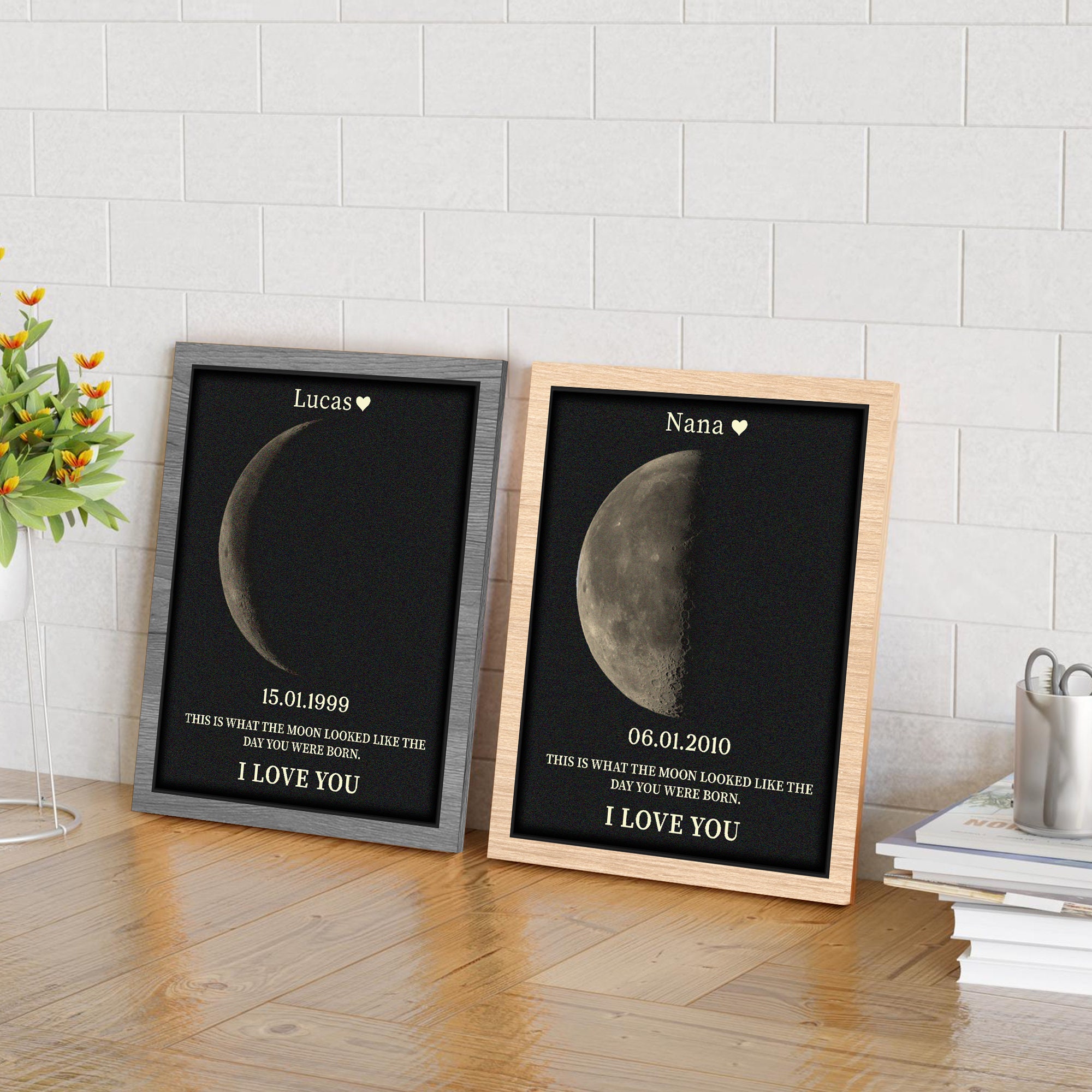 Custom Moon Phase Frame, Moon Phase Print Sign, Birthday Gift, Mothers ...