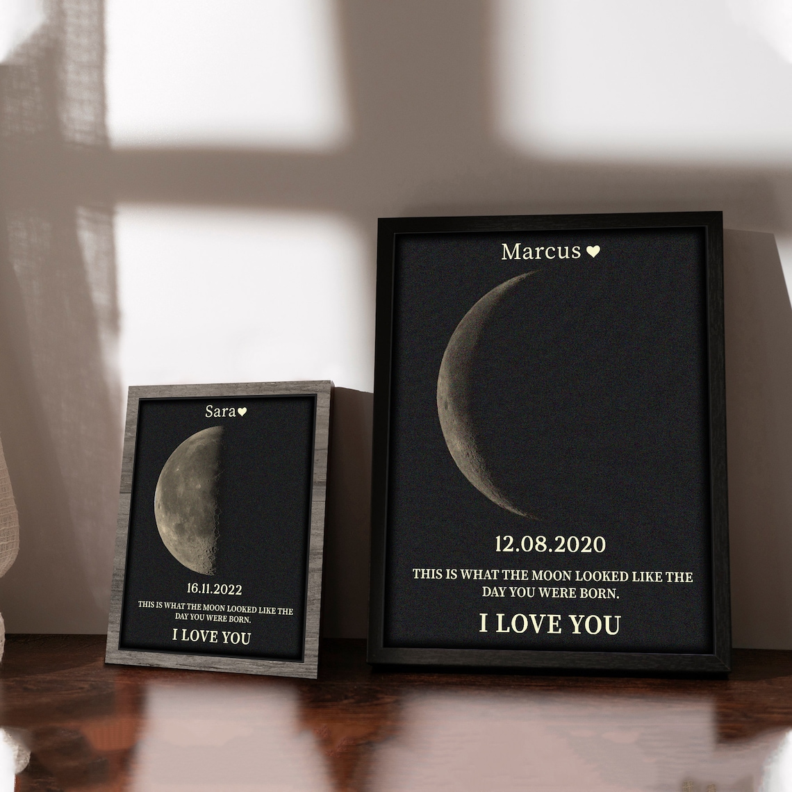 Custom Moon Phase Frame, Moon Phase Print Sign, Birthday Gift, Mothers ...