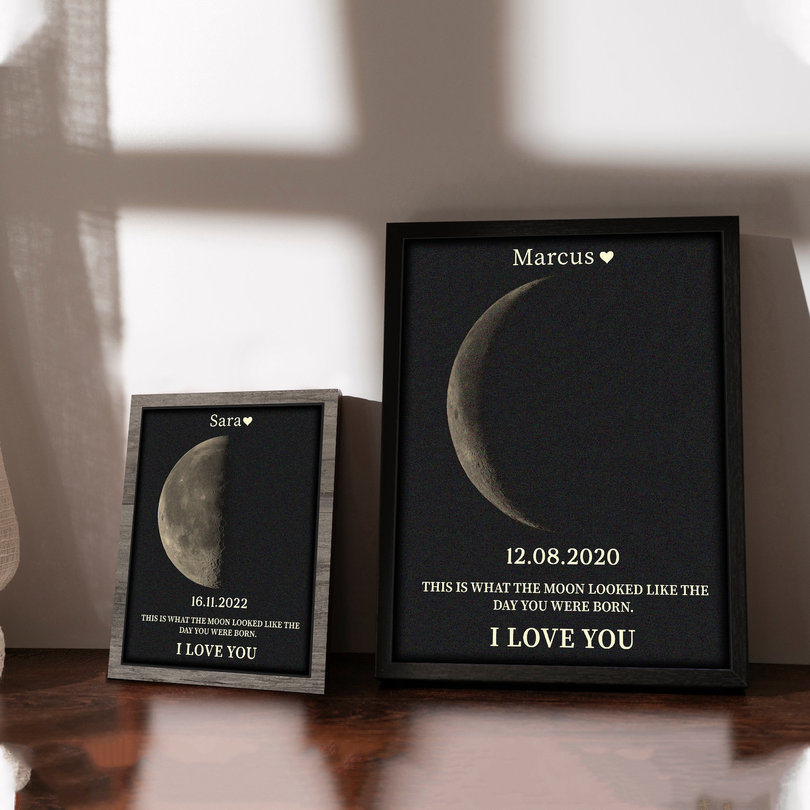 Custom Moon Phase Frame, Moon Phase Print Sign, Birthday Gift, Mothers ...