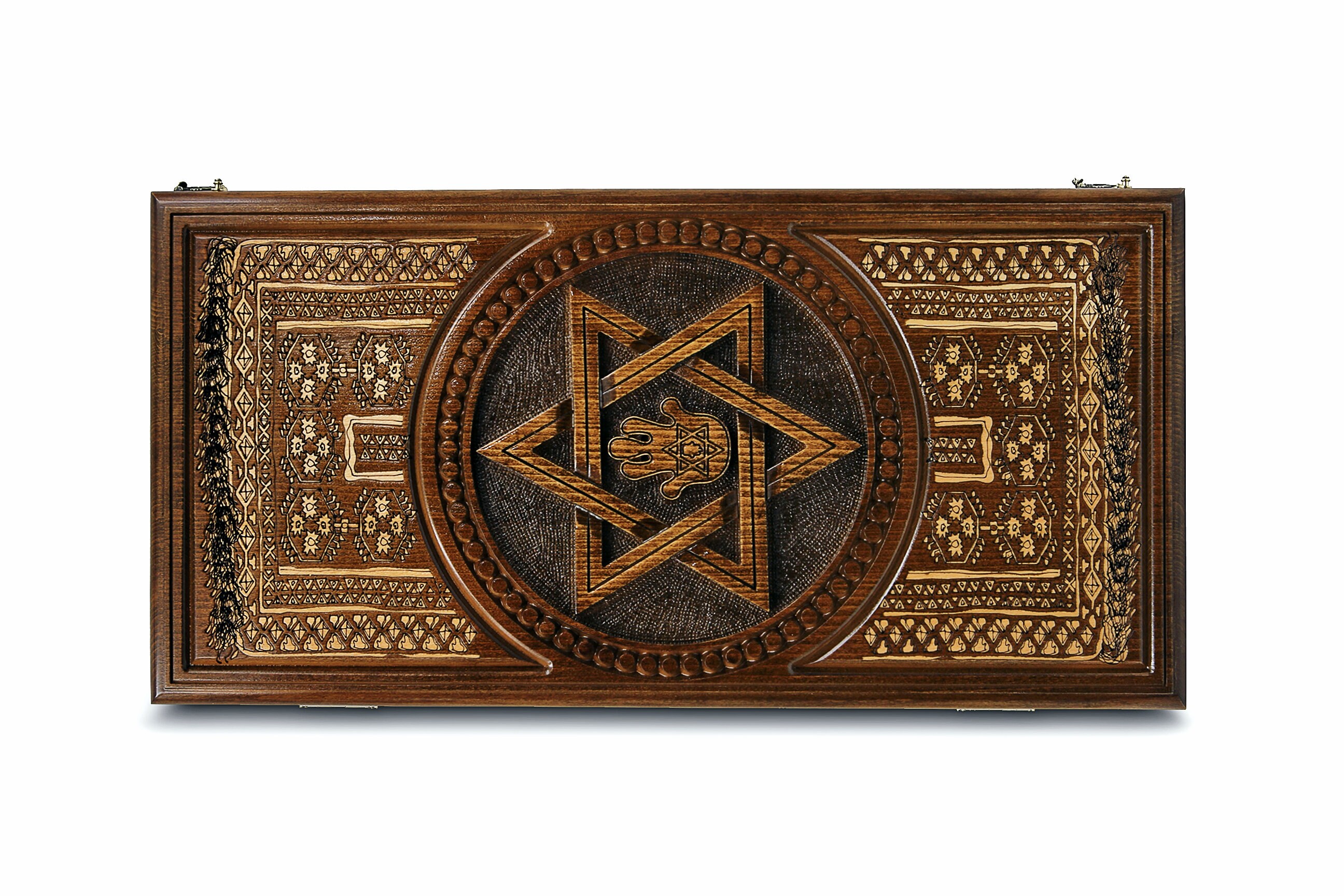 Star of David Backgammon Set Wooden Board Game Wood Backgammon Judaica ...