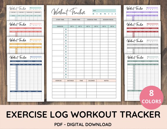 Fitness Planner Workout Log Exercise Log Health and Fitness | Etsy