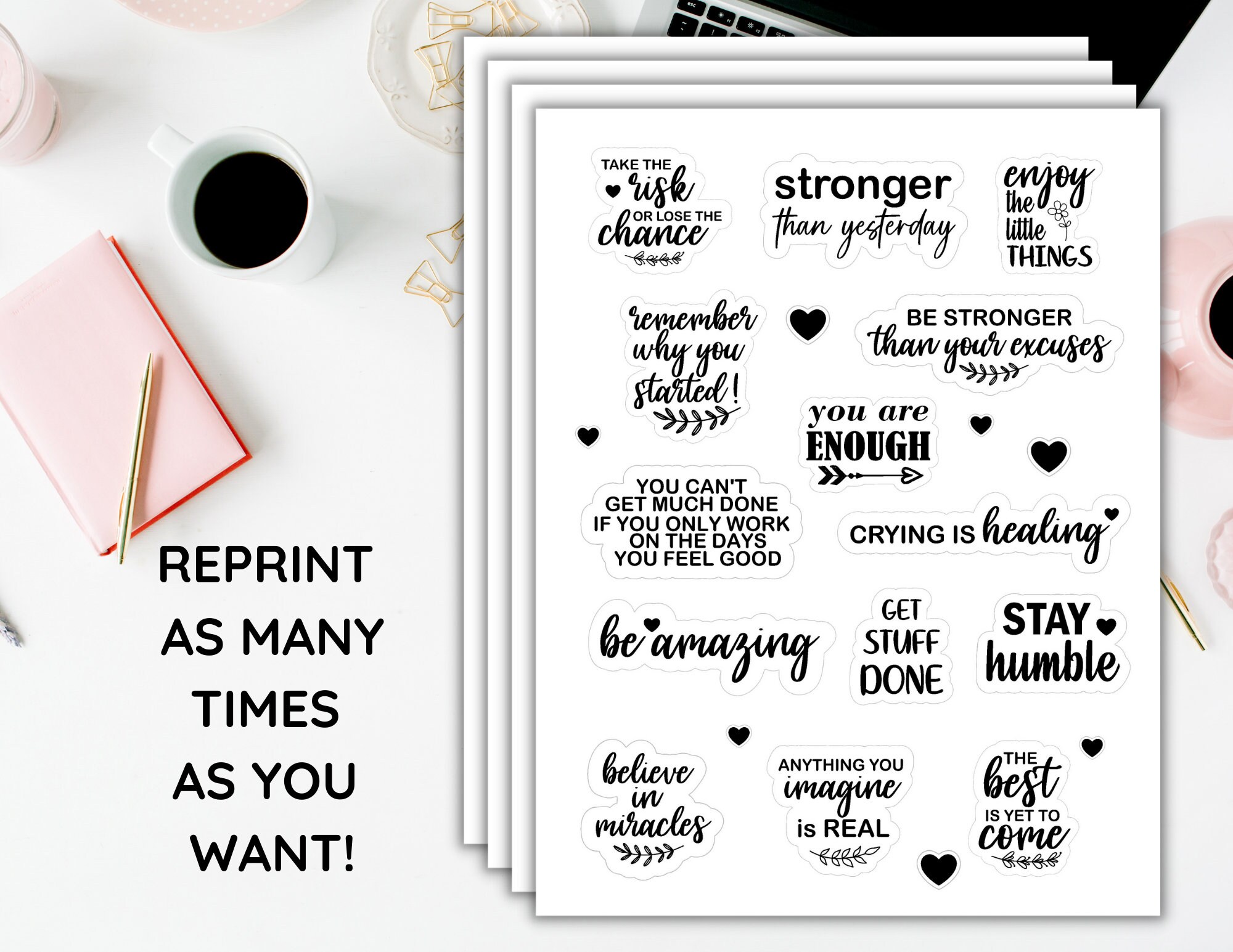 Motivational Stickers, Printable Stickers, Planner Printable Stickers ...
