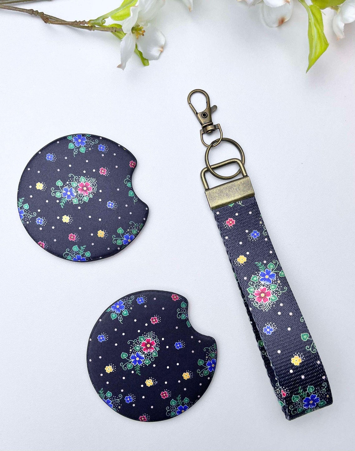 Handmade Hmong Keychain Wristlet and Car Coasters Set, Hmong Gifts - Etsy
