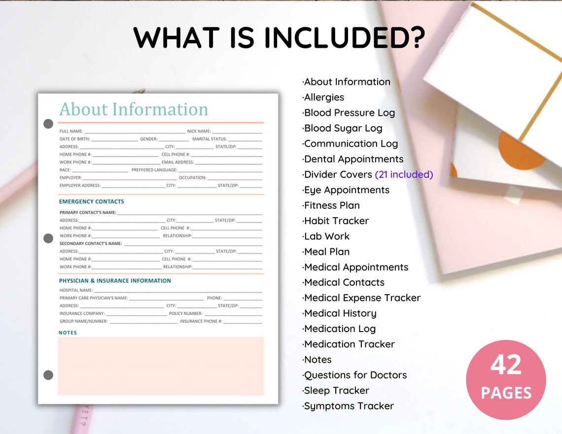 Medical Binder Printable Medical Communication Log Medical - Etsy