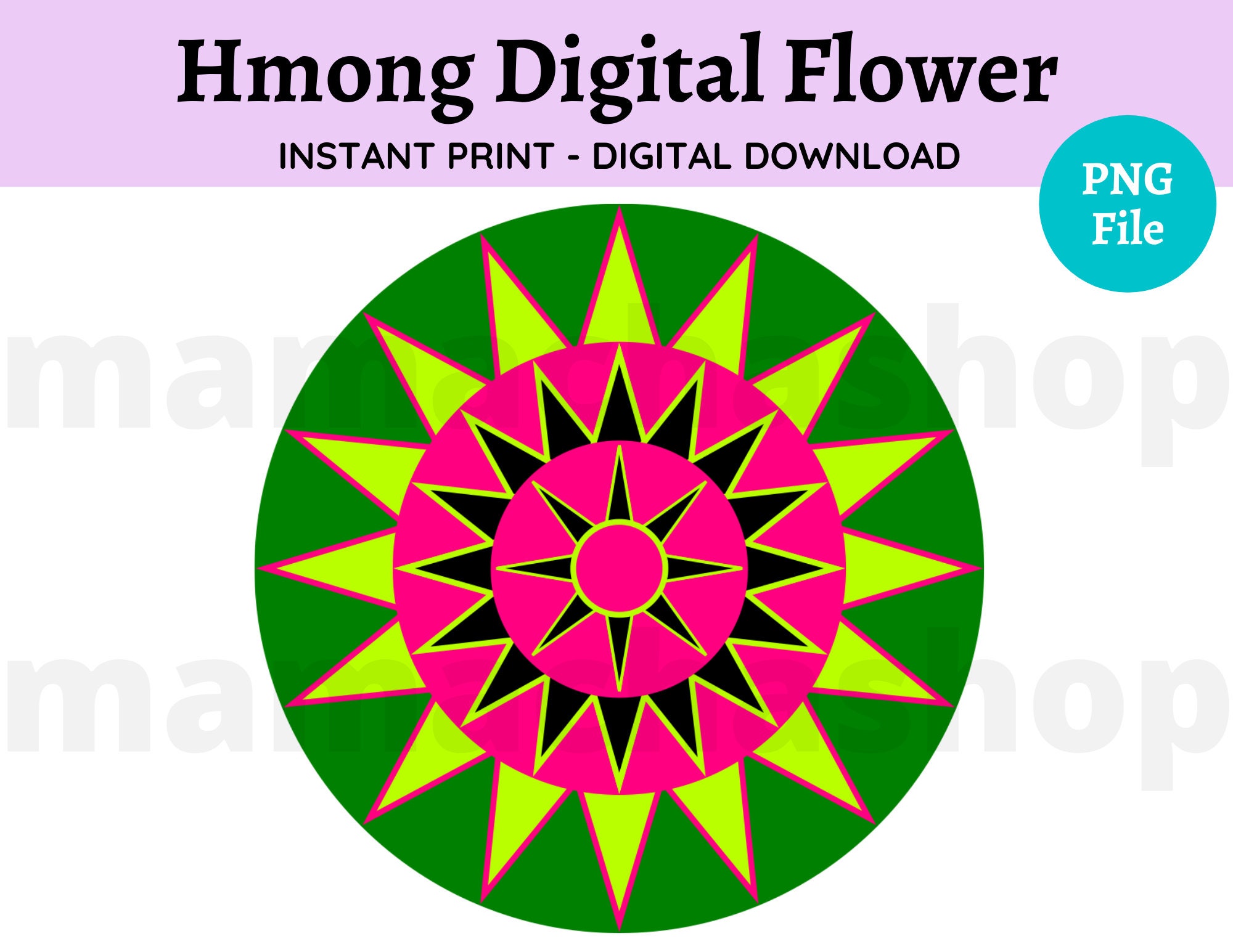 Hmong Digital Flower Print Hmong Embroidery Digital Patch Hmong PNG ...