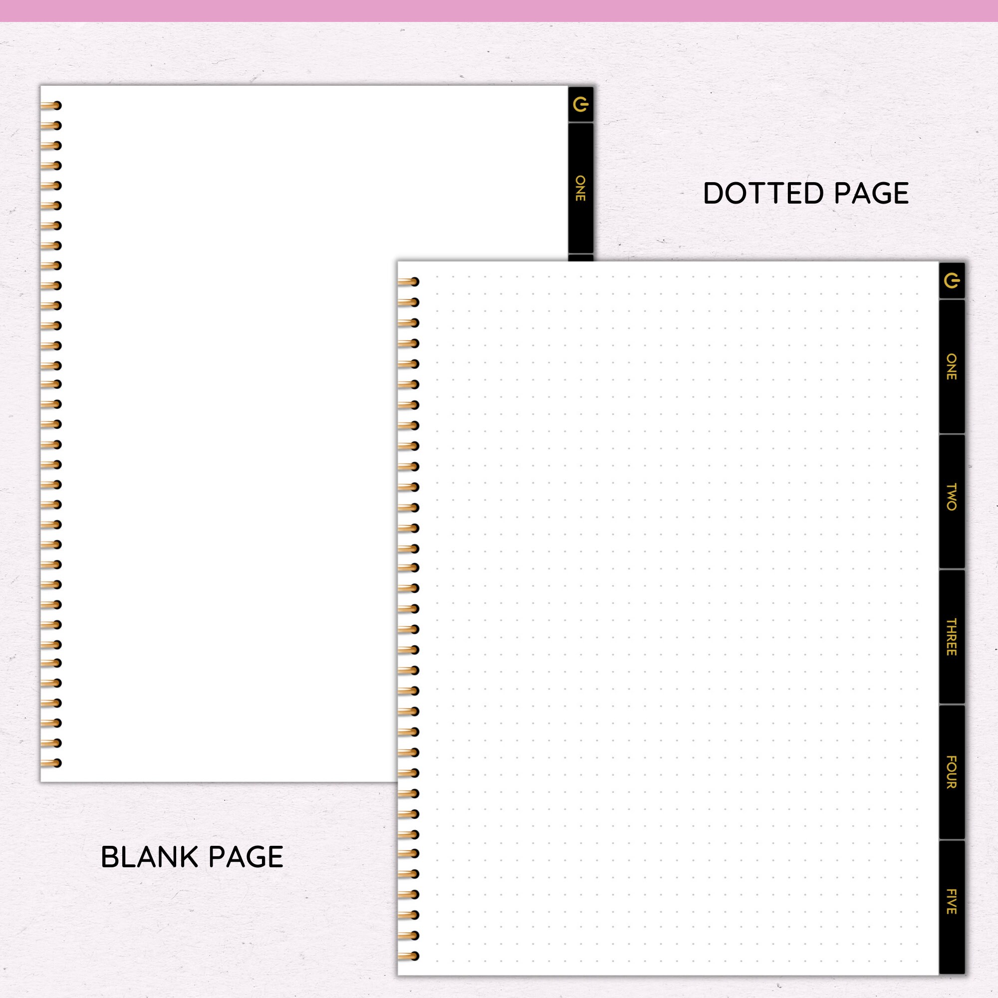 Digital Notebook, Digital Bullet Journal, Digital Daily Journal, Black ...