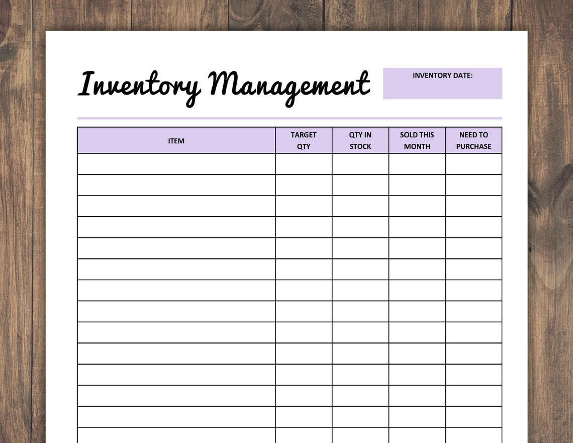 Inventory Tracker, Inventory Form, Printable Inventory Tracker ...