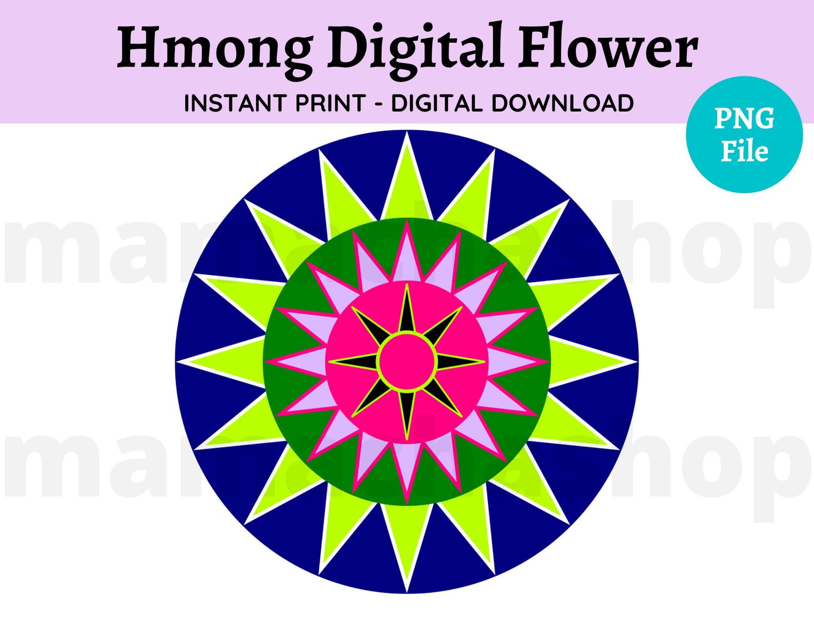 Hmong Digital Flower Print | Hmong Embroidery Digital Patch | Hmong PNG ...