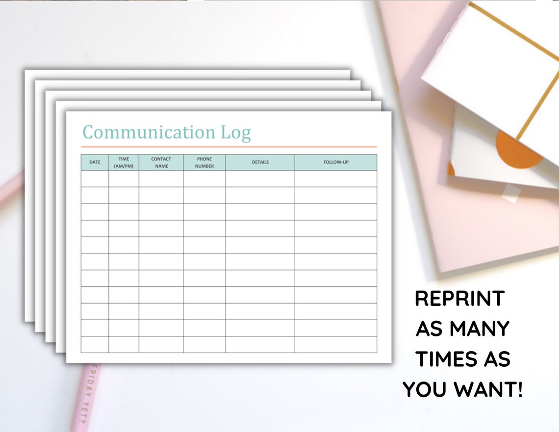 Medical Binder Printable Medical Communication Log Medical - Etsy