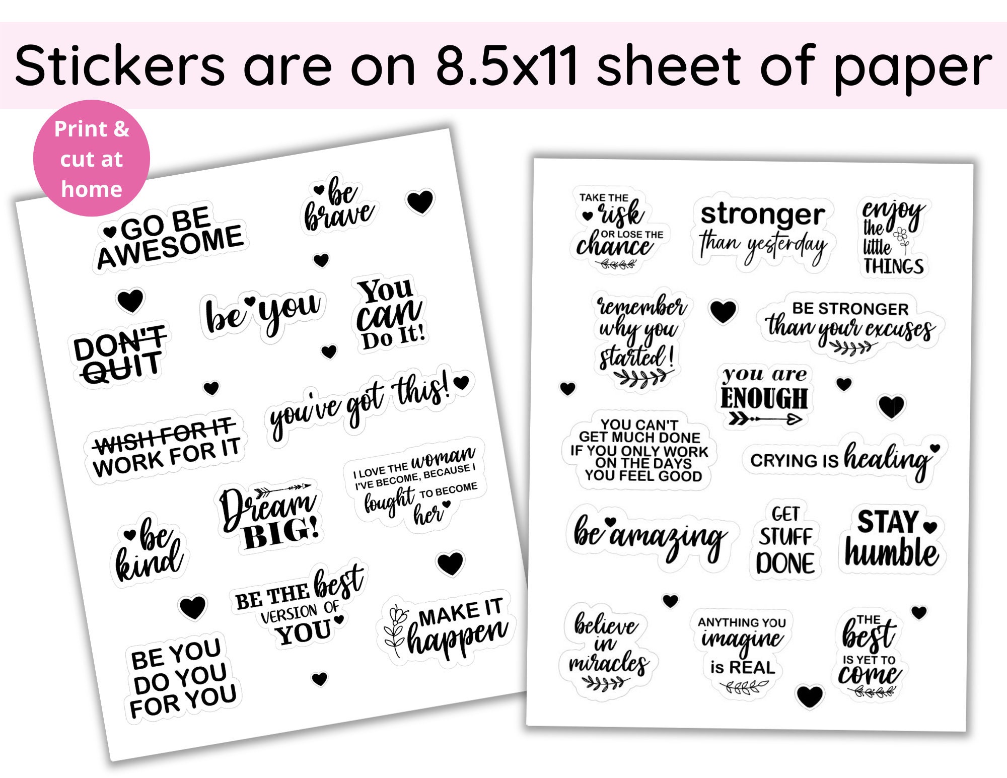 Motivational Stickers, Printable Stickers, Planner Printable Stickers ...
