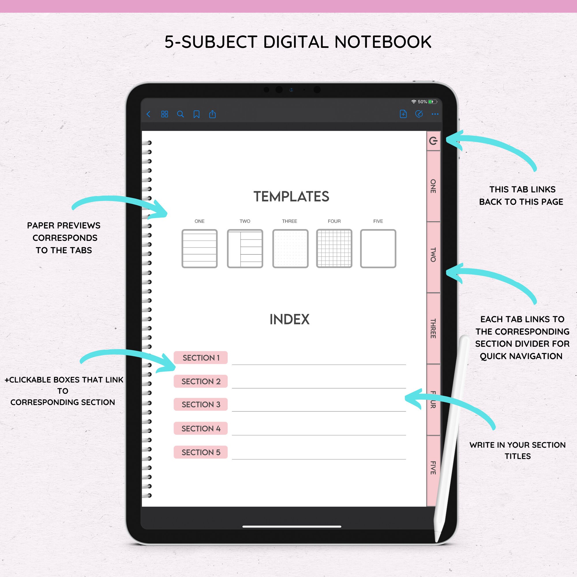 Digital Notebook Digital Bullet Journal Digital Daily - Etsy