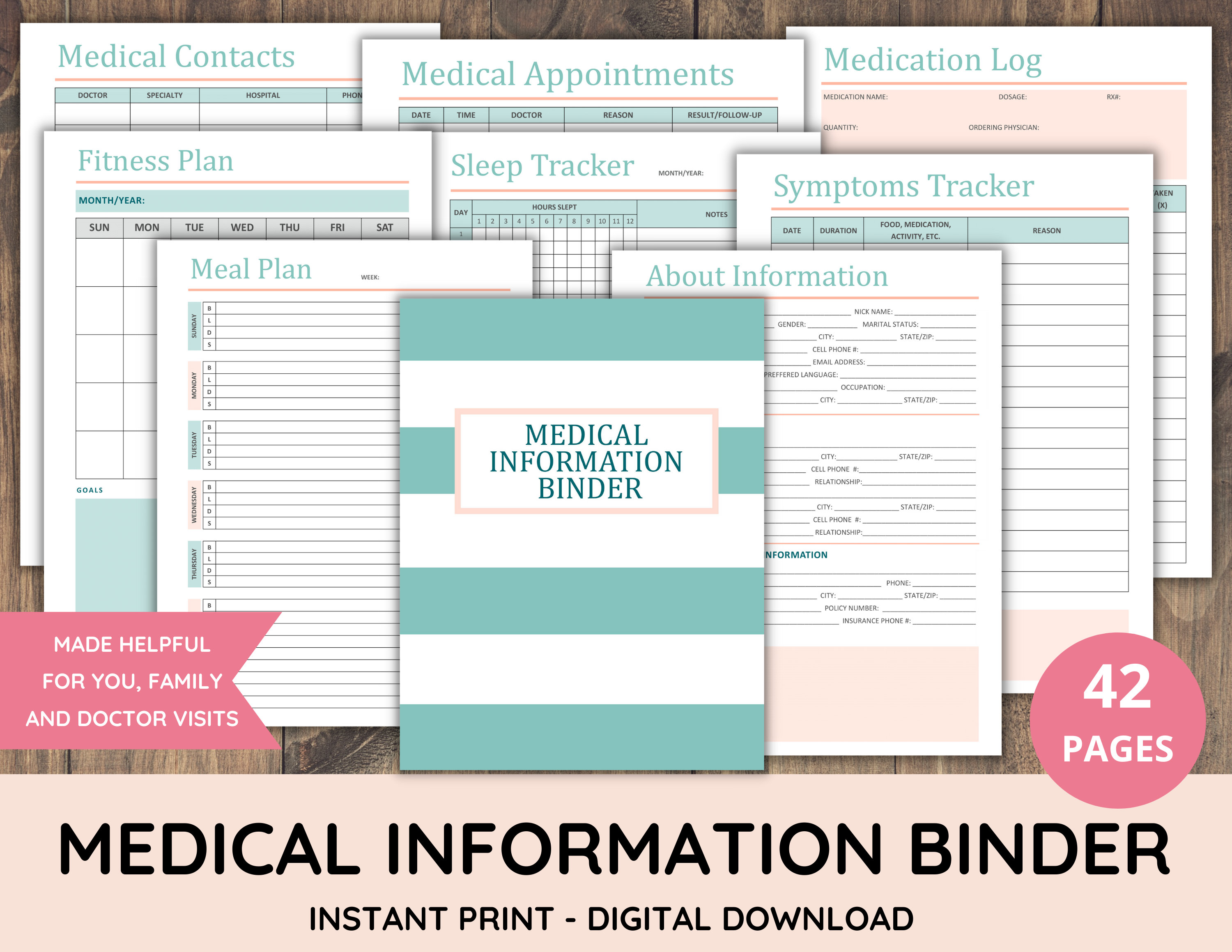 Medical Binder Printable | Medical Communication Log | Medical ...