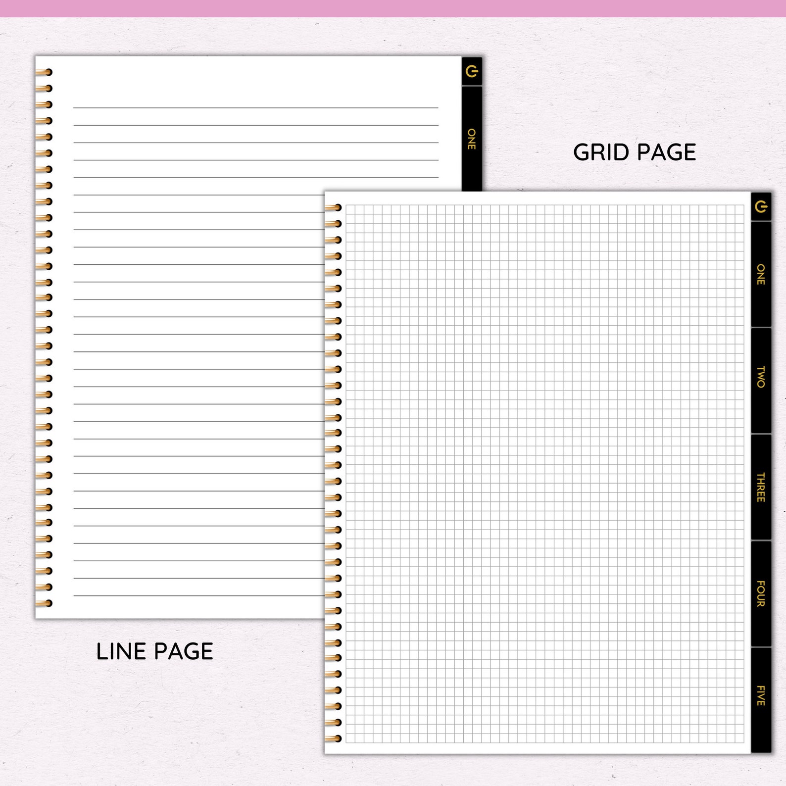 Digital Notebook, Digital Bullet Journal, Digital Daily Journal, Black ...