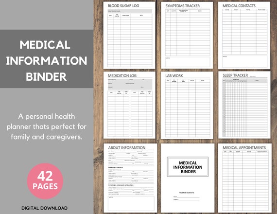 Medical Binder Printable Medical Information Binder - Etsy