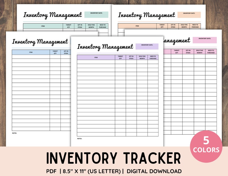 Inventory Tracker, Inventory Form, Printable Inventory Tracker ...