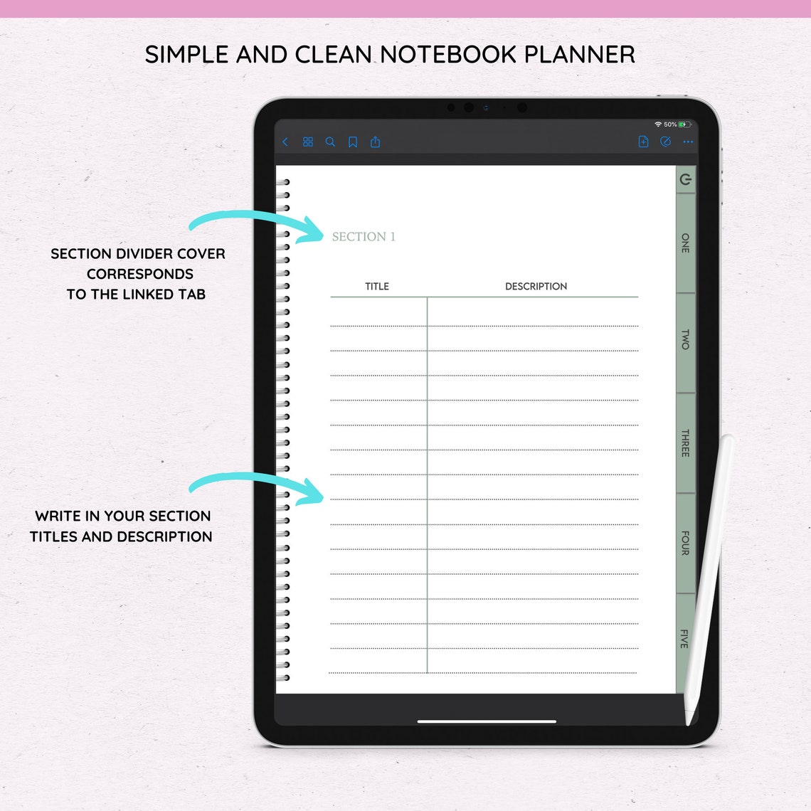 Digital Notebook, Digital Bullet Journal, Digital Daily Journal, Black ...