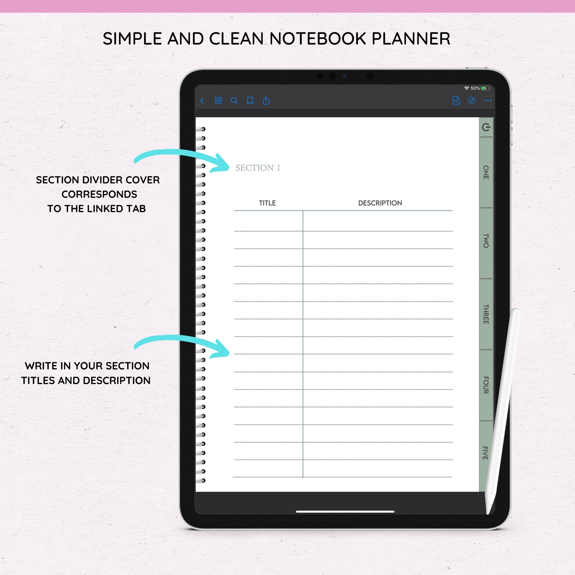 Digital Notebook, Digital Bullet Journal, Digital Daily Journal, Black ...
