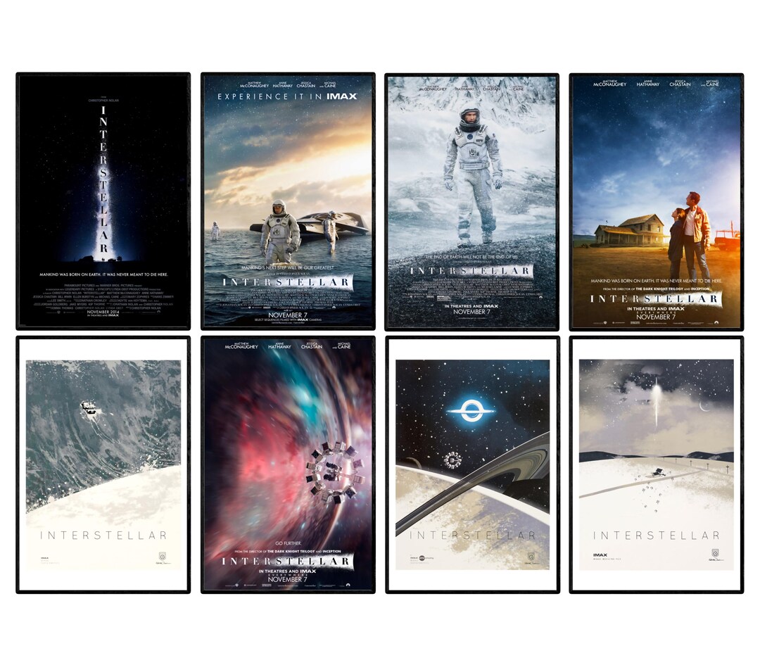 Interstellar (2014) Movie Posters Matthew Mcconaughey Anne Hathaway Sci ...