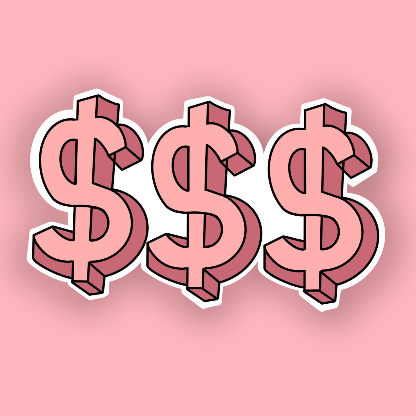 Dollar Sign Decal Pink Dollar Sticker Hydroflask | Etsy