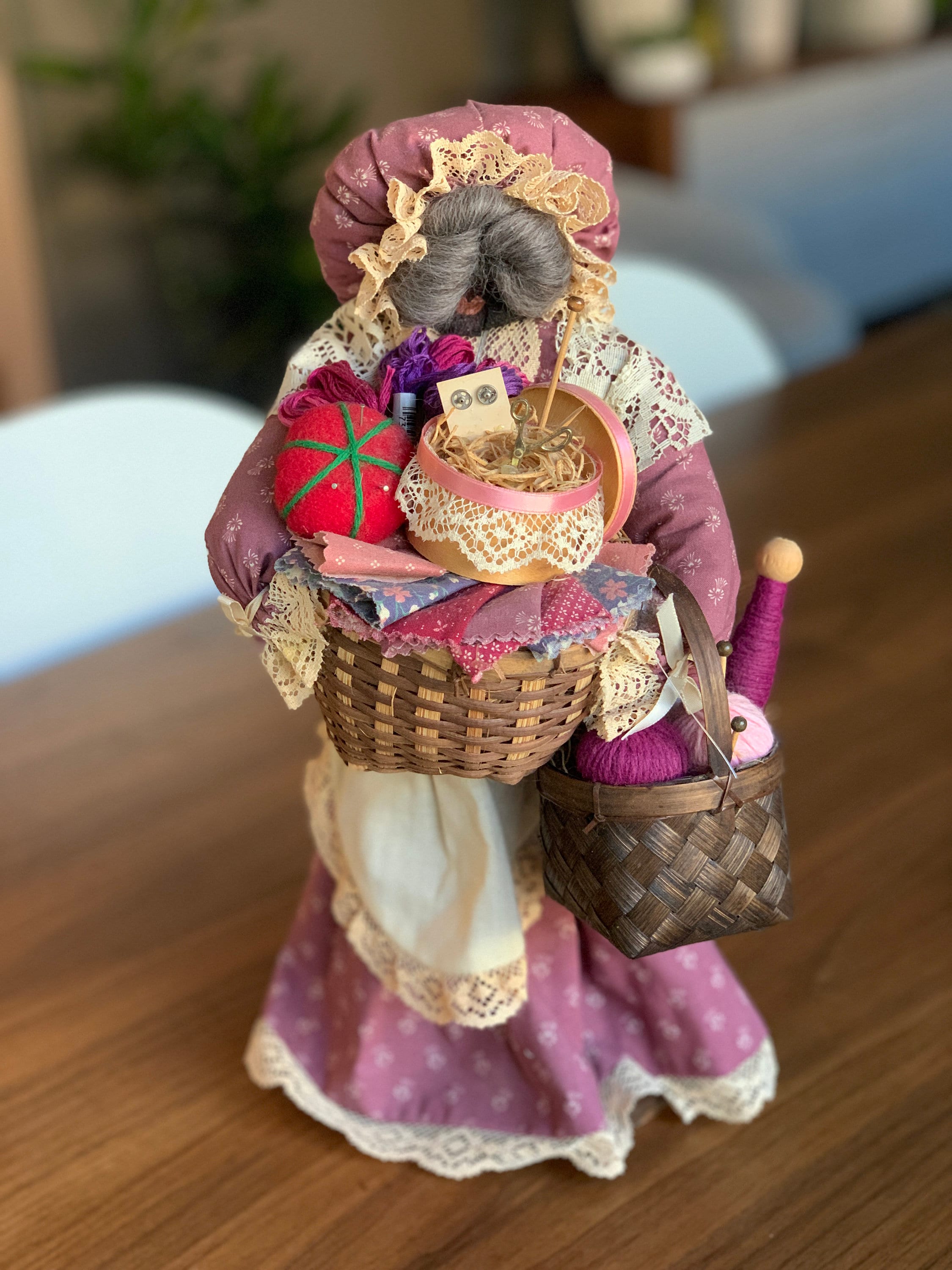 Vintage Apple Head Doll - Seamstress | Appalachian Folk Art Vintage Apple Head Doll - Seamstress | Appalachian Folk Art