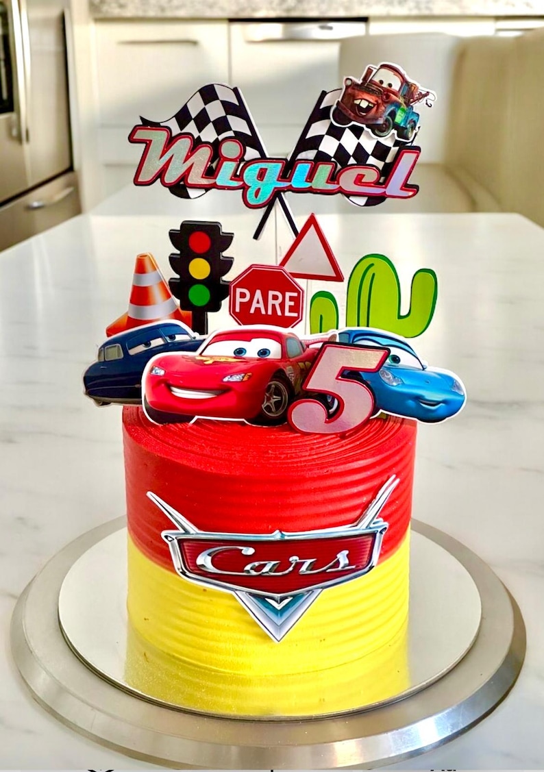 Cars Cake Topper, Lightning Mcqueen Cake Topper, Lightning Party Decor ...