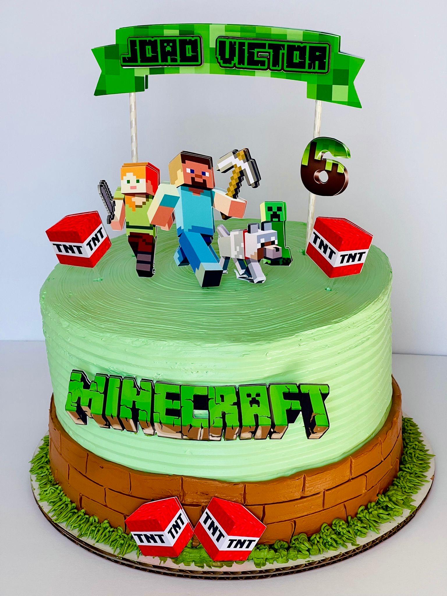 Minecraft Topper, Minecraft Party, Minecraft Cake Decoration ...